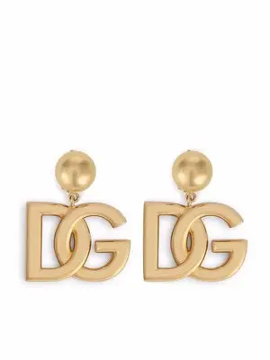 Dolce & Gabbana Dg Logo Clip Earrings - Metallic