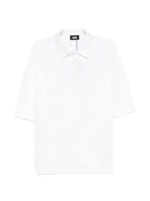 Gcds Terrycloth Polo With Jacquard Logo - White
