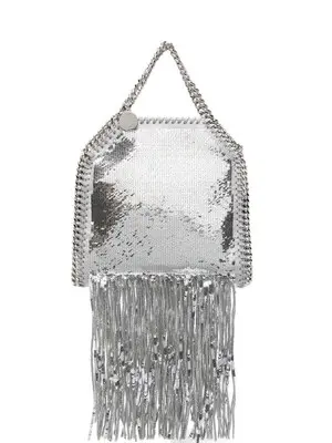 Stella McCartney Falabella Mini Tote Bag With Fringe - Metallic