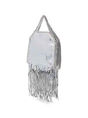Stella McCartney Falabella Mini Tote Bag With Fringe - Metallic