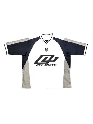 Off-White V-neck T-shirt With Logo Print