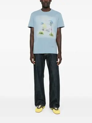 MARANT Honore T-shirt With Graphic Print - Blue