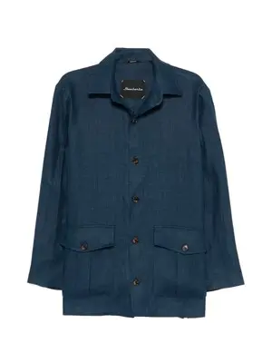 SARTORIO NAPOLI Linen Blend Field Jacket - Blue