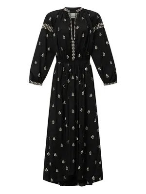 MARANT Isabel X Rodilia Long Dress With Embroidery - Black