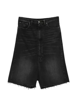 MAISON MARGIELA Pantaloncini Di Jeans Con Orlo Sfrangiato - Black
