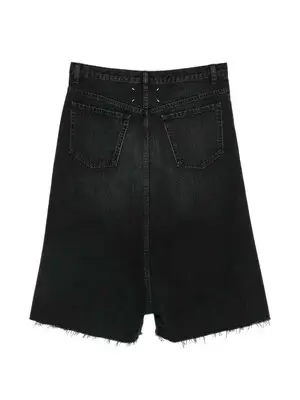 MAISON MARGIELA Distressed Denim Shorts With Frayed Hem - Black