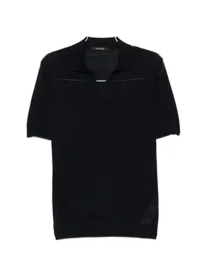 MONTECORE V-neck Knit T-shirt - Blue