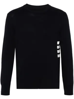 Thom Browne 4-stripe Detail Fine Knit Sweater - Blue