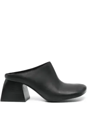 UMA WANG 60mm Leather Mules - Black