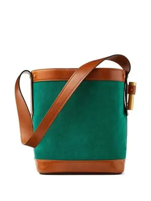 Versace Pivot Small Suede Bucket Bag