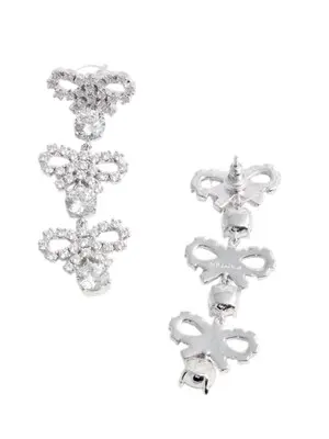 SELF-PORTRAIT Crystal Micro Bow Tiered Earrings