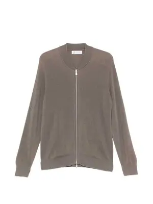 Brunello Cucinelli Ribbed Cardigan With Zip Closure