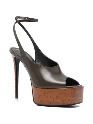 Attico Ornella Platform Sandals - Green