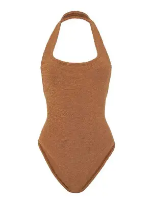 Hunza G Halterneck One-piece Swimsuit - Brown
