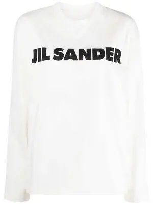 JIL SANDER Cotton Sweatshirt With Logo Print - White