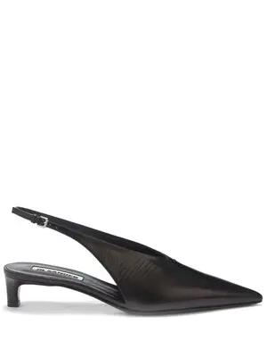 JIL SANDER Leather Pump With Ankle Strap