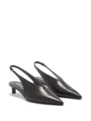 JIL SANDER Leather Pump With Ankle Strap
