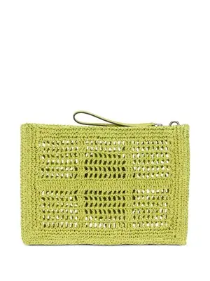 Tory Burch Ella Clutch With Logo Appliqu