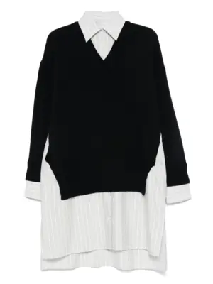 Stella McCartney Robe Midi À Col Ras Du Cou - Blue
