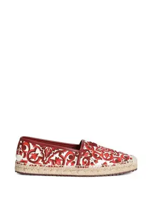 Dolce & Gabbana Canvas Espadrilles With Majolica Print - Red