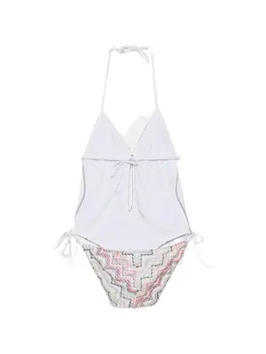 Missoni Halterneck Swimsuit With Zigzag Knit