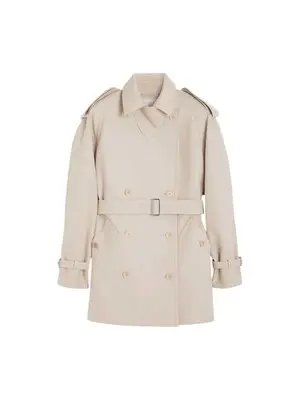Max Mara Short Cotton Duster Coat Sand