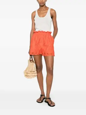Raquel Diniz Bahia Guipure Lace Ruffle Shorts