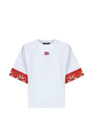 Dolce & Gabbana T-shirt With Embroidered Logo And Majolica Print