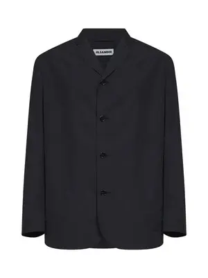 JIL SANDER Single-breasted Boxy Jacket - Black