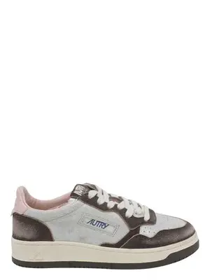 AUTRY Medalist Low Wom Yb02 Laminated Suede/suede Silver/mustang Sugar - Multi