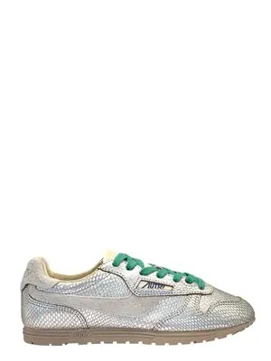 AUTRY Windspin Low Wom Xa01 Snake Print/suede Silver/white