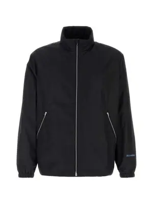 JIL SANDER Zip-up Jacket With Logo Print - Blue