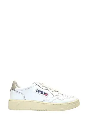 AUTRY Medalist Low Wom Ll27 Leather/leather /feather Gray - White