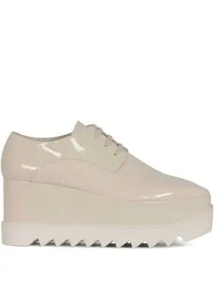 Stella McCartney Oxford Elyse Wedge Shoes - White
