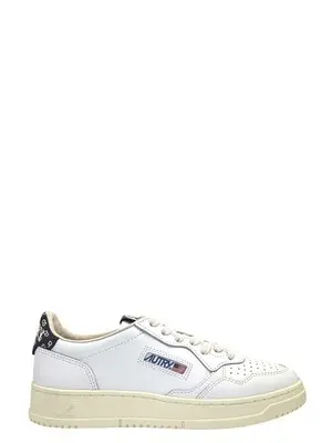 AUTRY Medalist Low Hj04 Leather/printed Suede/logo /lavagna - White