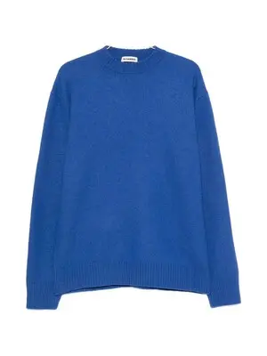 JIL SANDER Wool Sweater With Ribbed Trim - Blue