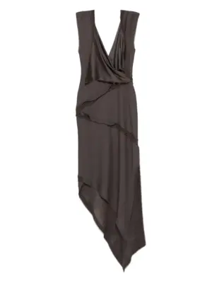 Attico Midi Dress With Twisted Detail - Brown