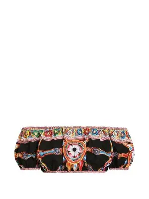 Dolce & Gabbana Poplin Top With Carretto Print