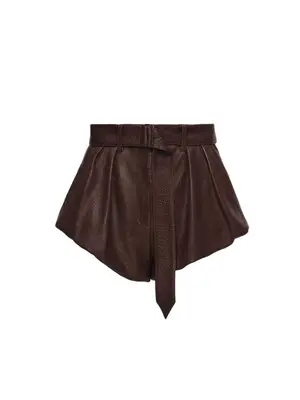 Magda Butrym Leather Flared Shorts
