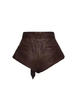 Magda Butrym Leather Flared Shorts
