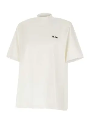Attico High-neck T-shirt With Logo Print - White