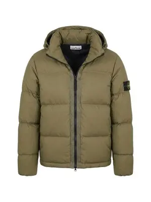 Stone Island Hooded Padded Jacket - Green