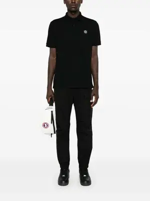 Stone Island Logo-patch Polo Shirt - Black