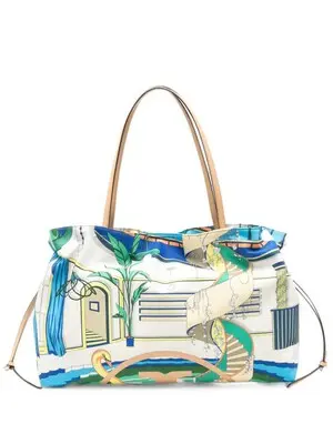 Tory Burch Ella Graphic-print Tote Bag - Blue