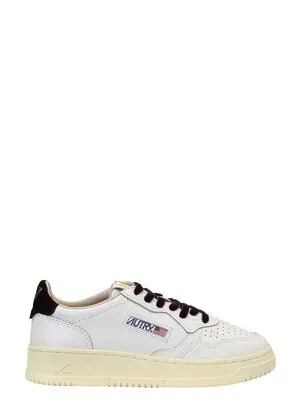 AUTRY Medalist Low Wom Vz01 Leather/velvet/logo /fig - White