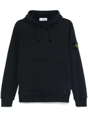 Stone Island Logo-patch Hoodie - Blue