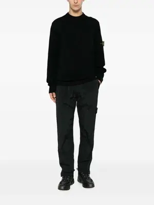 Stone Island Ribbed-trim Sweater With Logo Patch