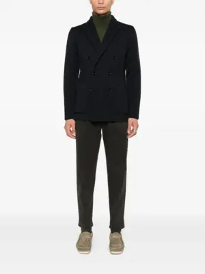 LARDINI Double-breasted Jacket With Houndstooth Pattern
