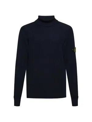 Stone Island Ribbed High-neck Sweater - Blue