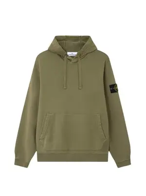 Stone Island Logo-patch Hoodie - Green
